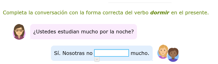 Completa la conversación con la forma | StudyX