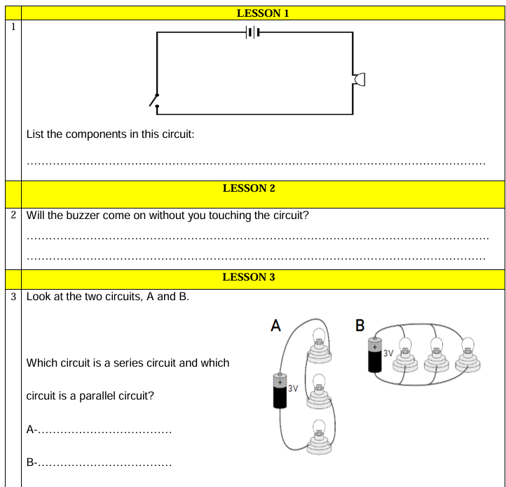 1 List the components in this circuit: 2 | StudyX
