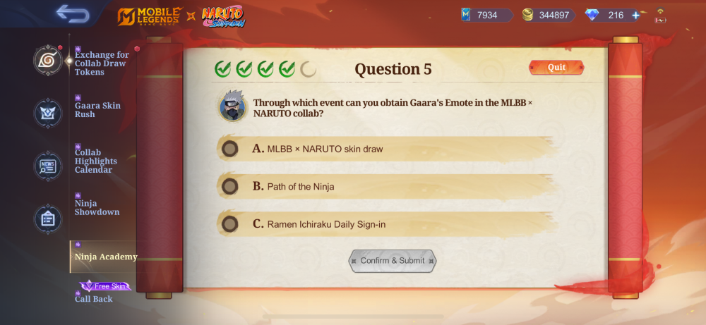 Through which event can you obtain Gaara's | StudyX