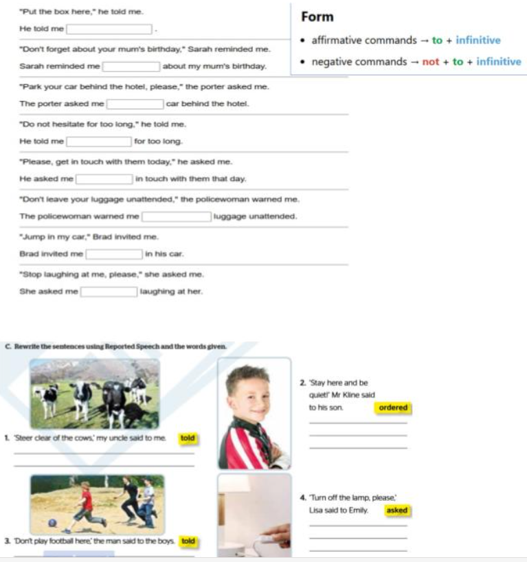 Form * affirmative commands → to + | StudyX