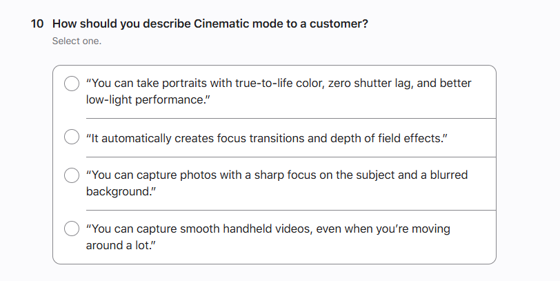 10 How should you describe Cinematic mode to
