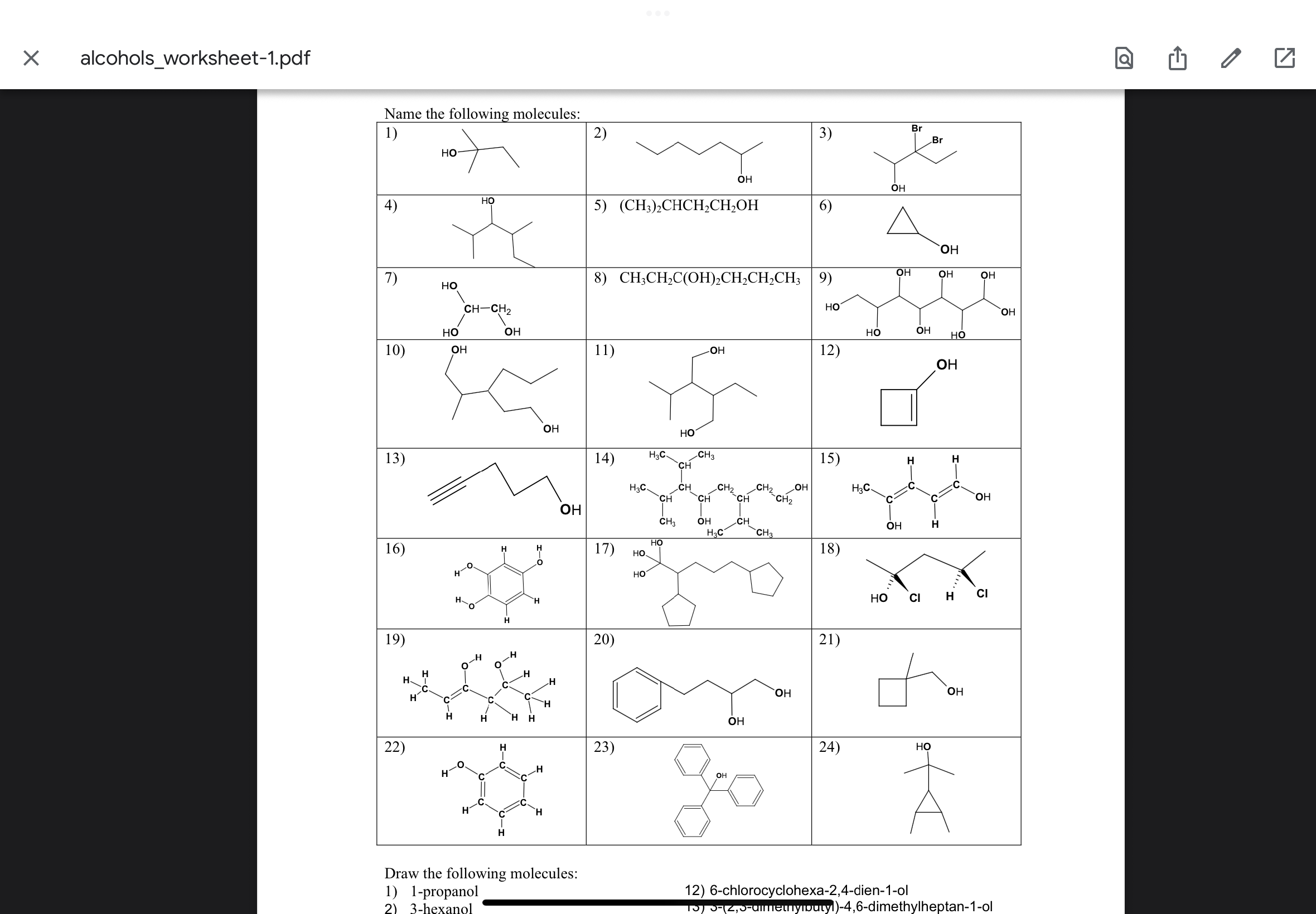 Name the following molecules: 1) | StudyX