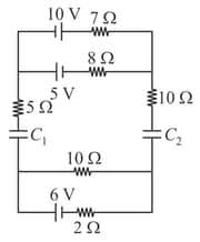 In the circuit shown C1=1F C2=3F in steady | StudyX