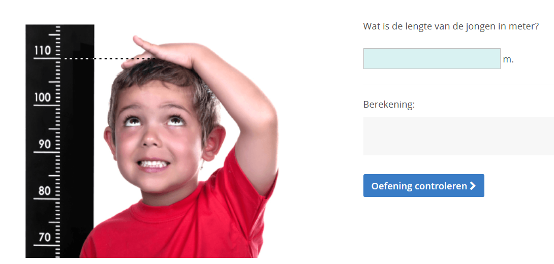 Wat is de lengte van de jongen in meter?