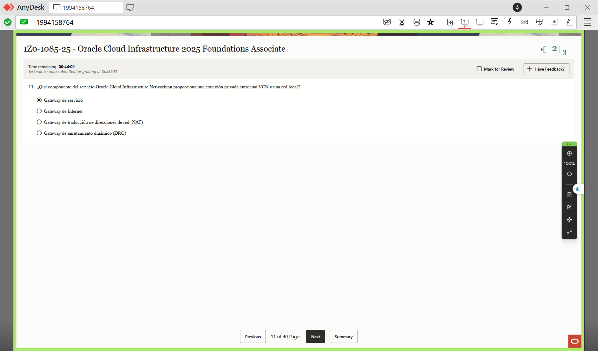 11. ¿Qué componente del servicio Oracle | StudyX