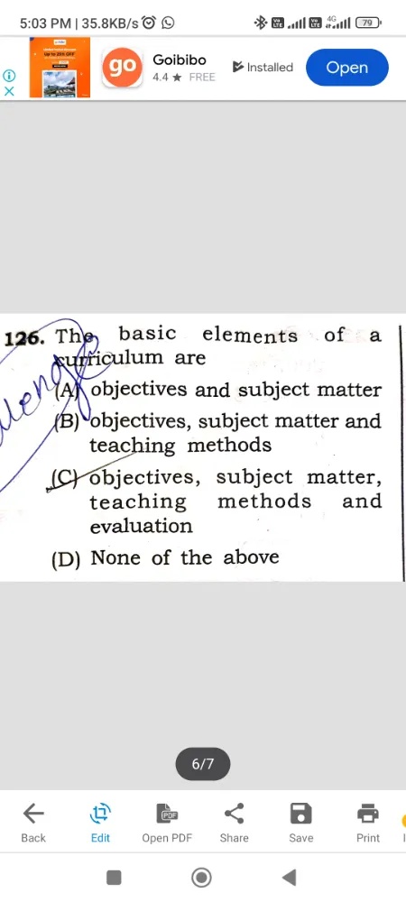 126. The basic elements of a curriculum are | StudyX