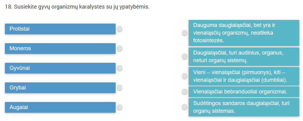 18. Susiekite gyvų organizmų karalystes su | StudyX