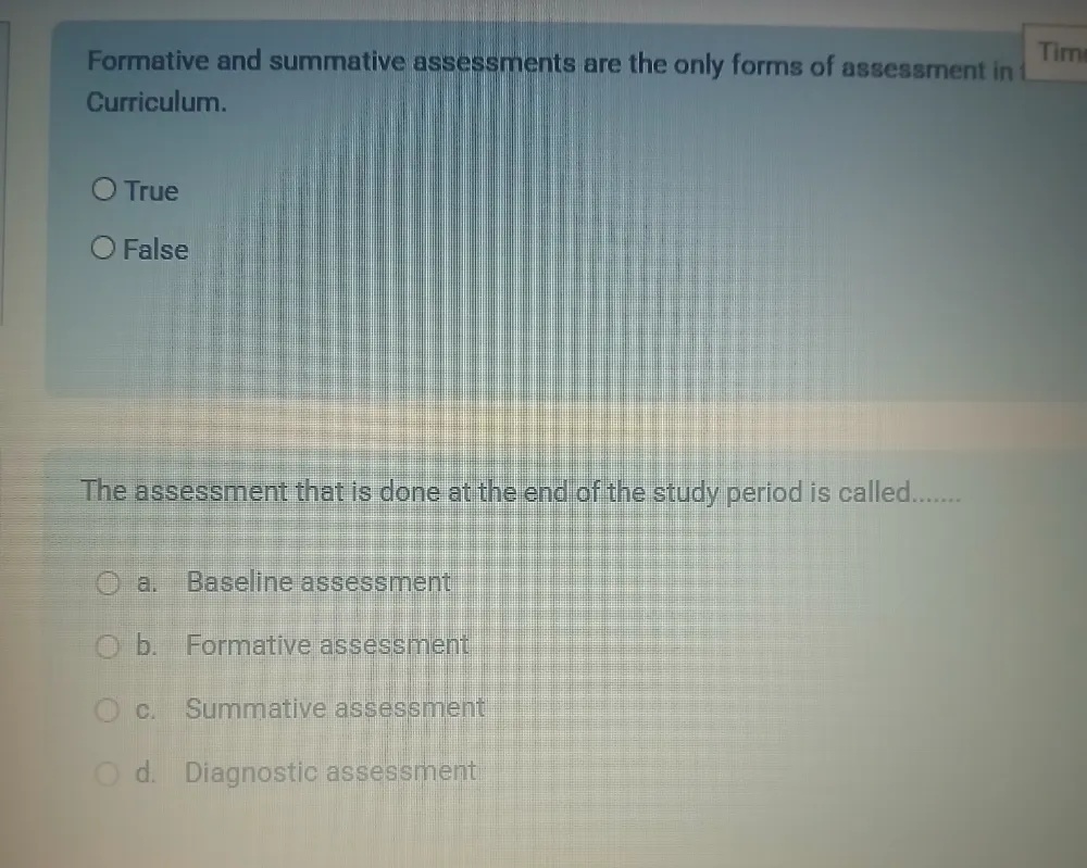 Formative and summative assessments are the | StudyX