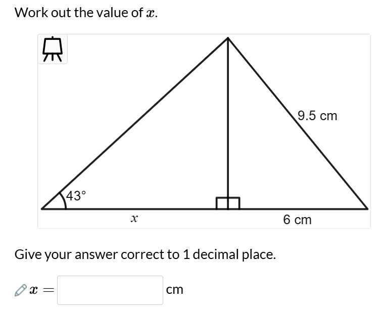 Work out the value of $x$. Give your answer | StudyX