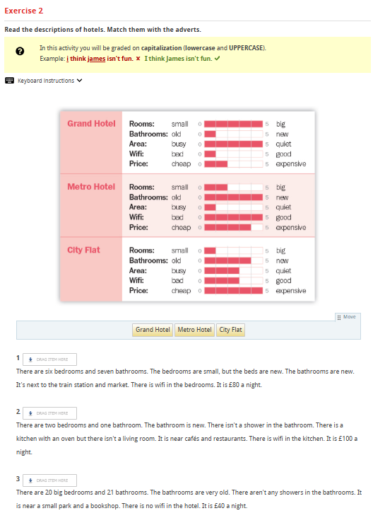 Exercise 2 Read the descriptions of hotels. | StudyX