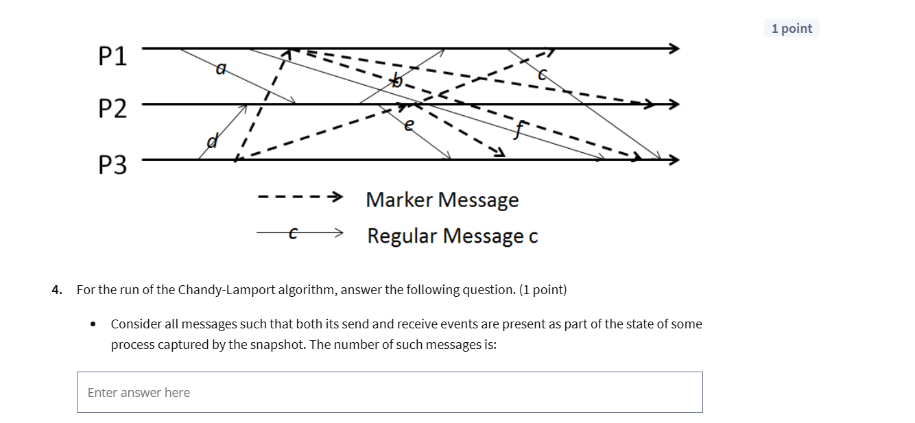 For the run of the Chandy-Lamport algorithm, | StudyX