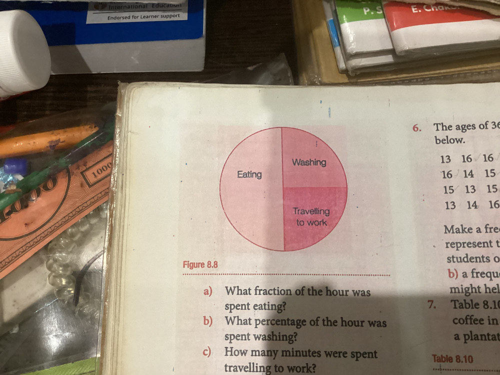 a) What fraction of the hour was spent | StudyX
