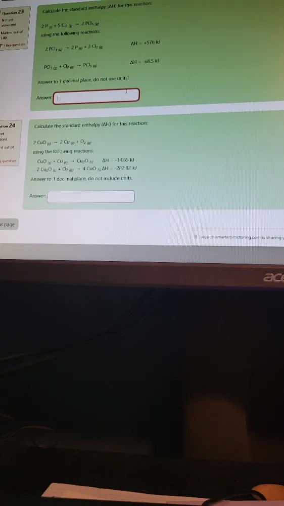 Calculate the standard enthalpy (ΔH) for | StudyX