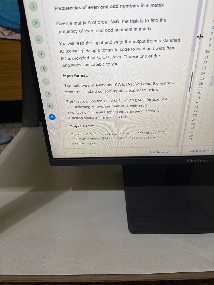 Given a matrix A of order NxN, the task is | StudyX