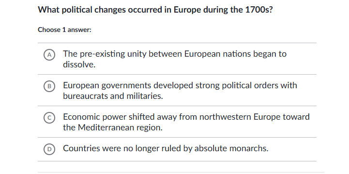 What political changes occurred in Europe | StudyX