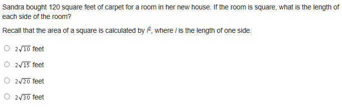 Sandra bought 120 square feet of carpet for | StudyX