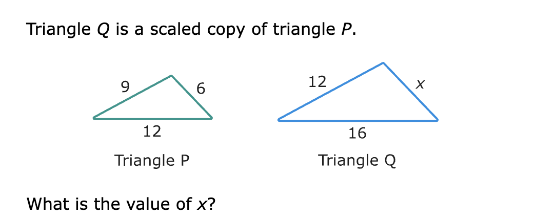 Triangle Q is a scaled copy of triangle P. | StudyX