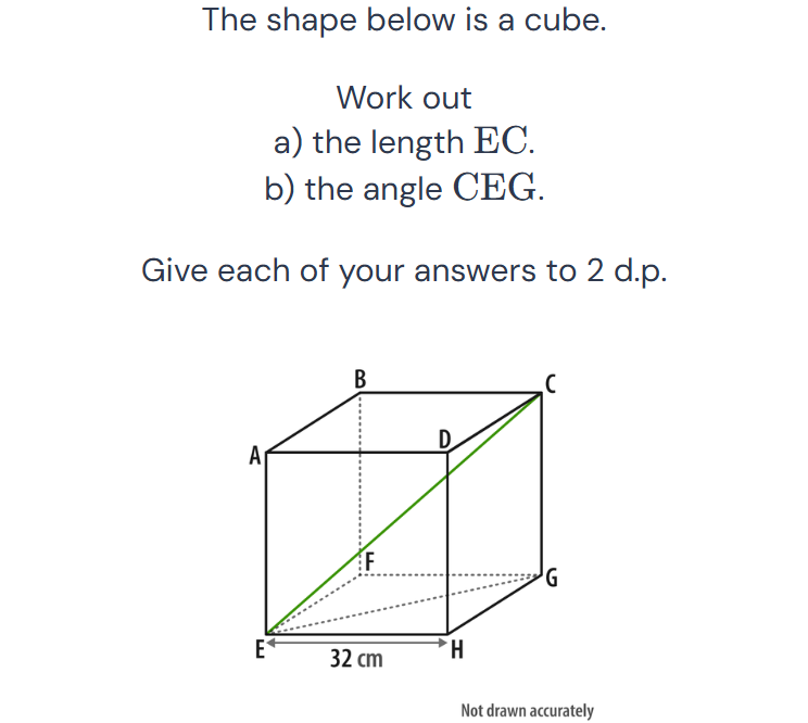 The shape below is a cube. Work out a) the | StudyX