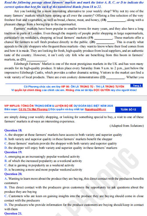 Read the following passage about farmers' | StudyX