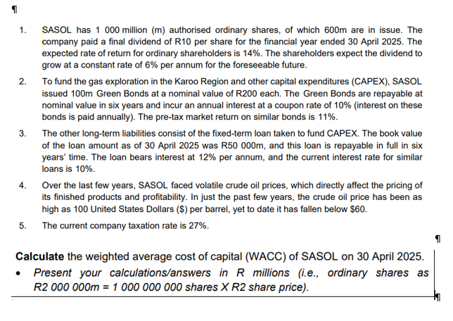 Calculate the weighted average cost of | StudyX