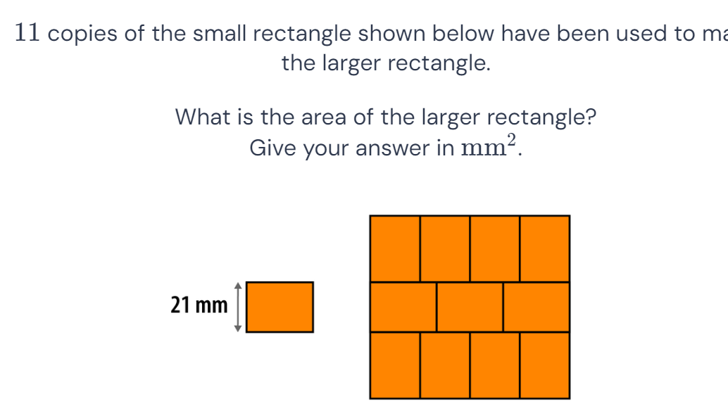 11 copies of the small rectangle shown below