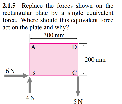 215 Replace the forces shown on the | StudyX