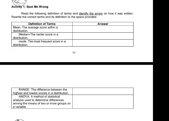 Activity 1 Spot Me Wrong Read the following | StudyX