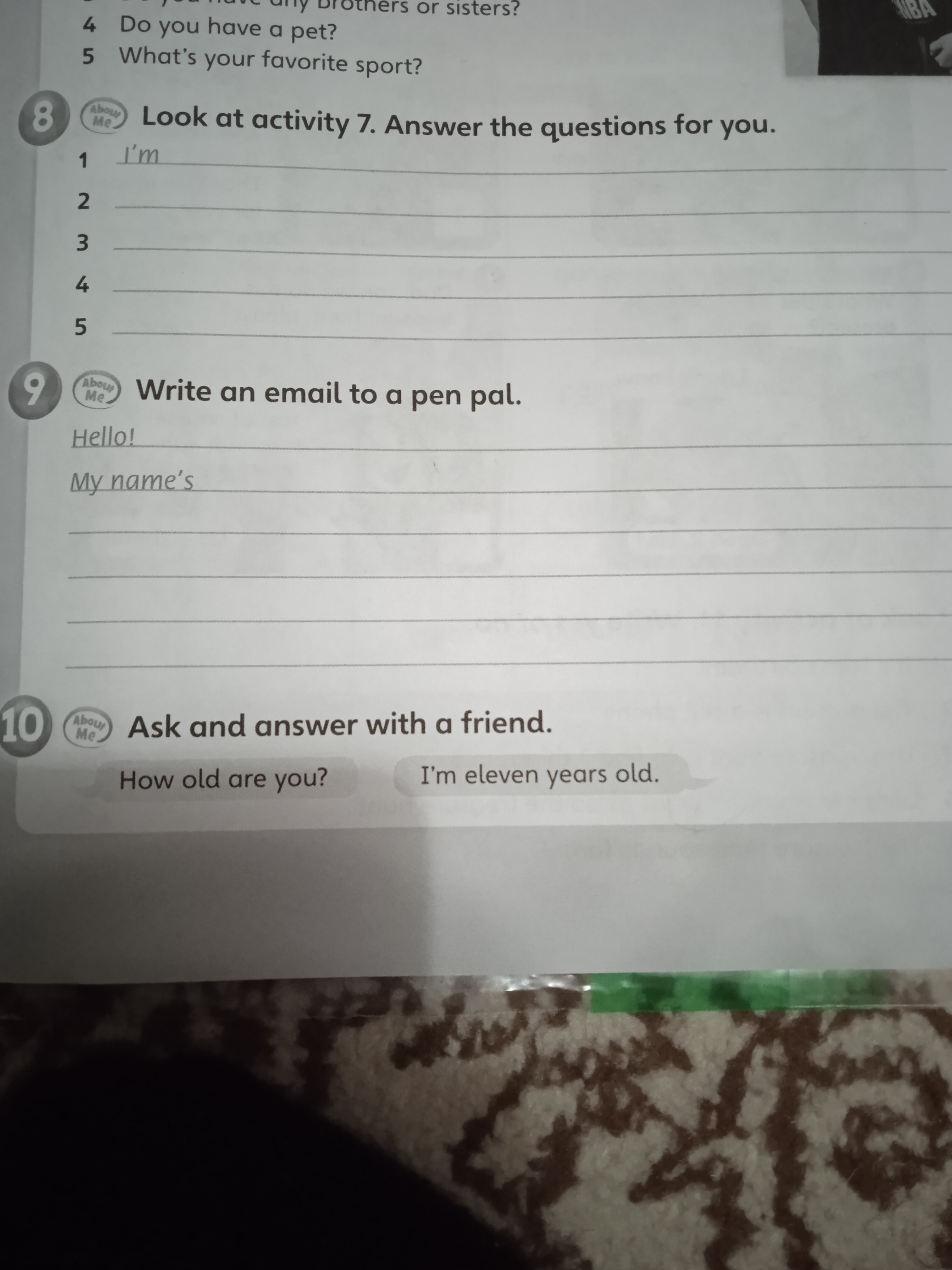 4 Do you have a pet 5 Whats your favorite | StudyX