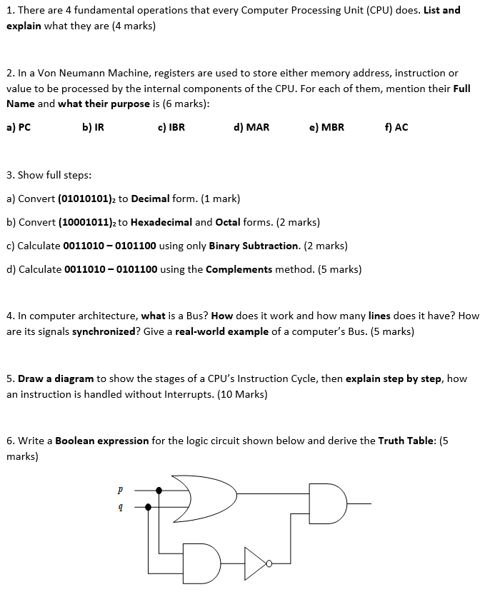 1 There are 4 fundamental operations that | StudyX