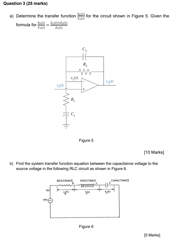 Question 3 25 marks a Determine the transfer | StudyX