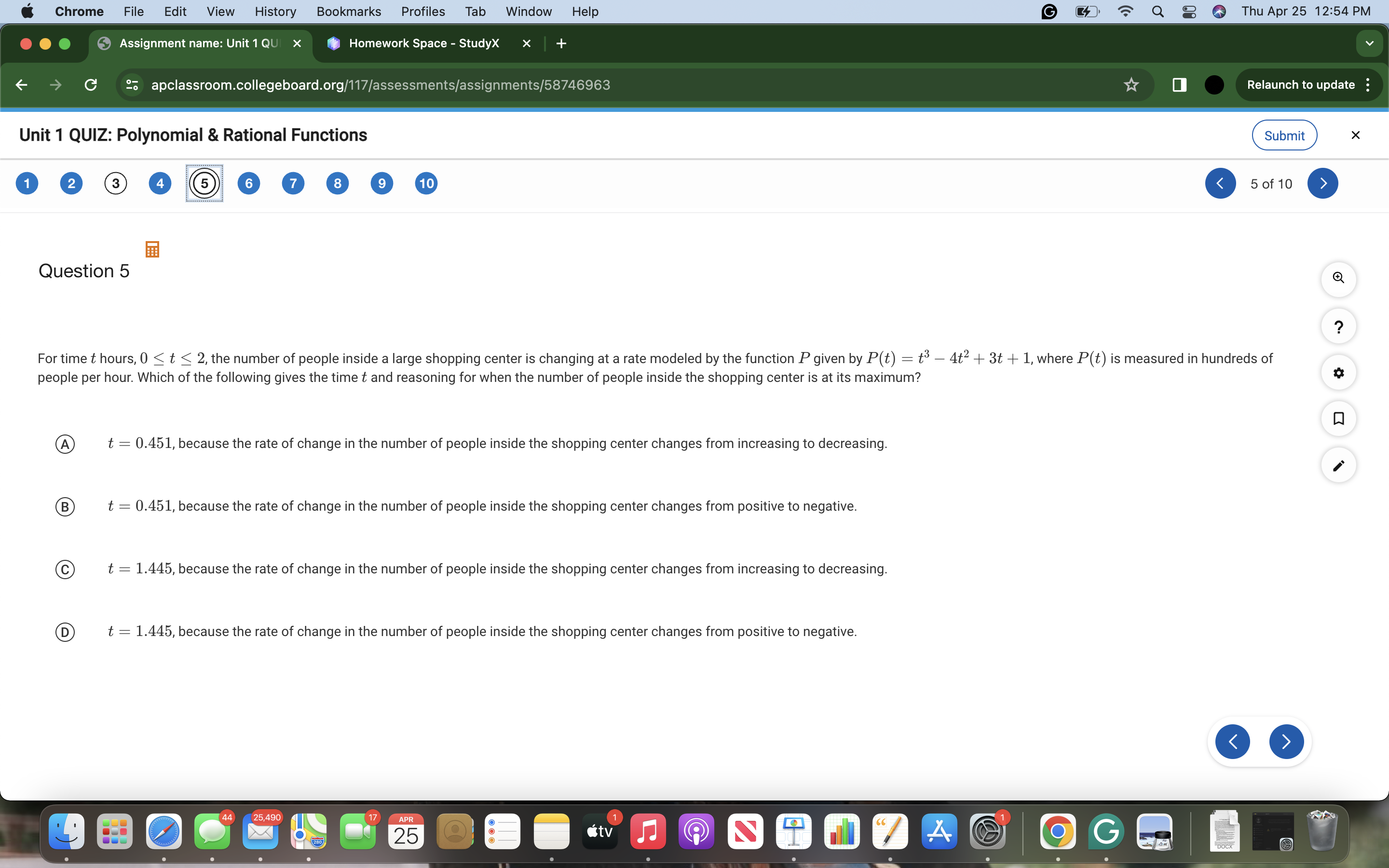 Unit 1 QUIZ Polynomial Rational Functions | StudyX