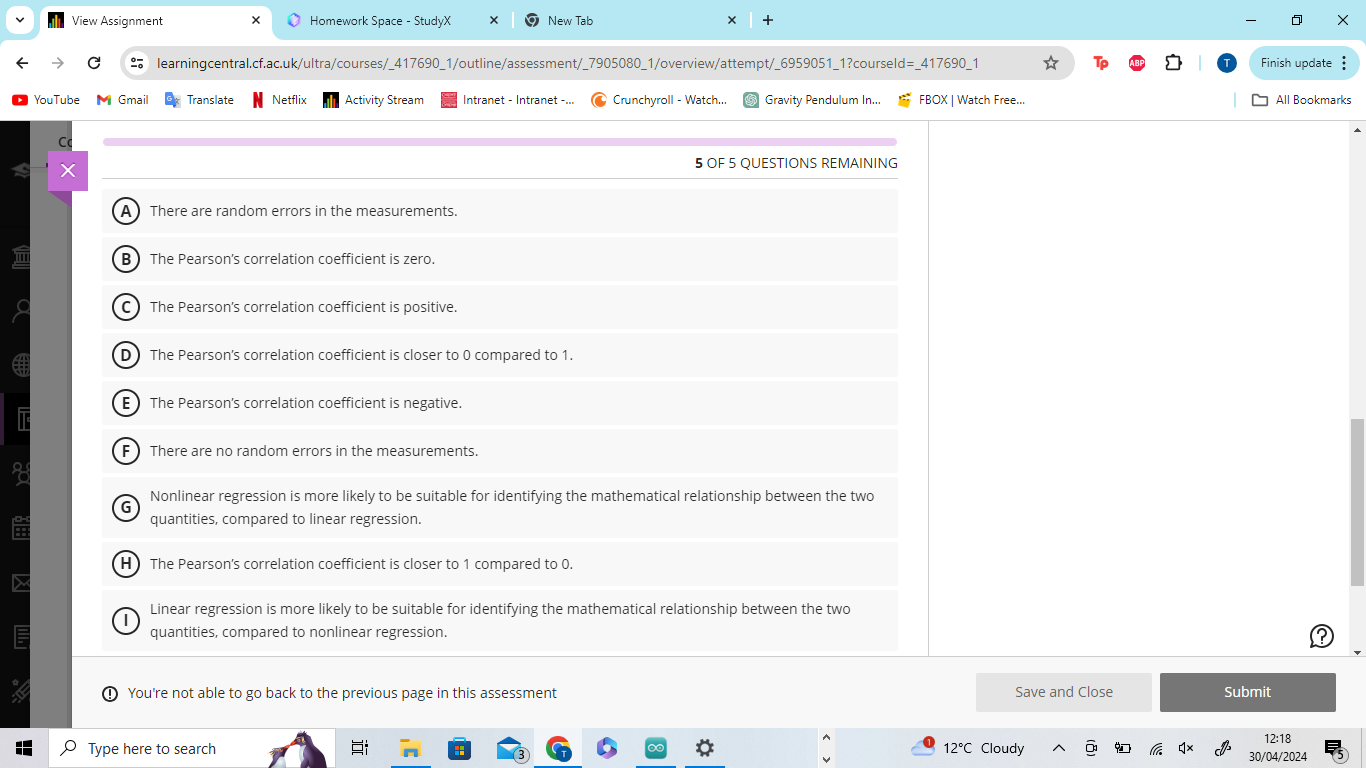 There are measurements of two quantities X | StudyX