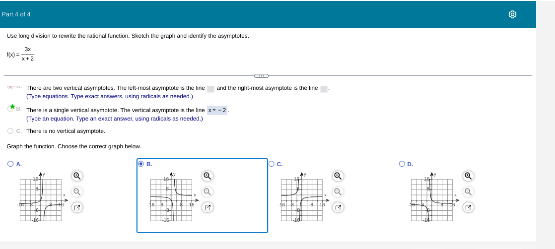 Part 4 of 4 Use long division to rewrite | StudyX