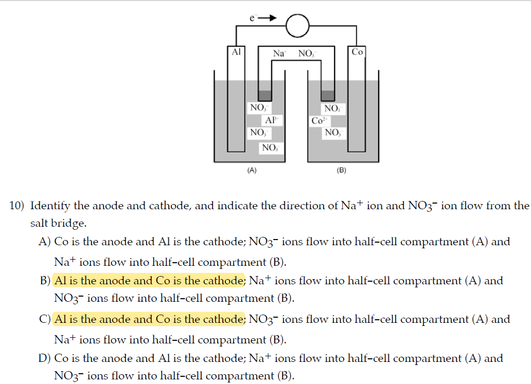10) Identify the anode and cathode and | StudyX
