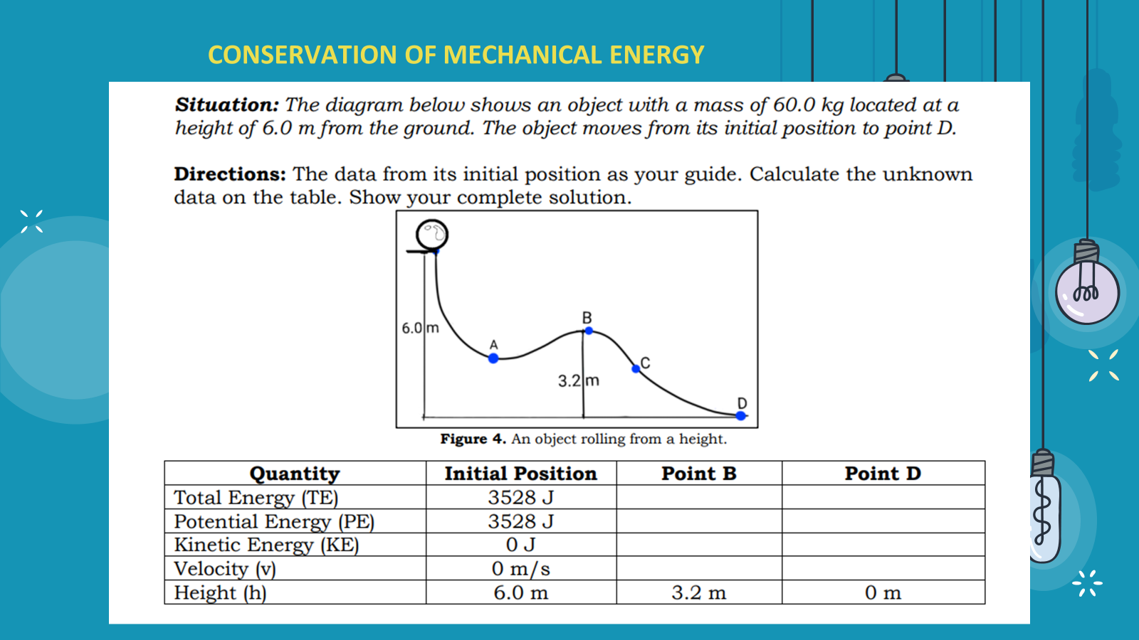 CONSERVATION OF MECHANICAL ENERGY Situation | StudyX