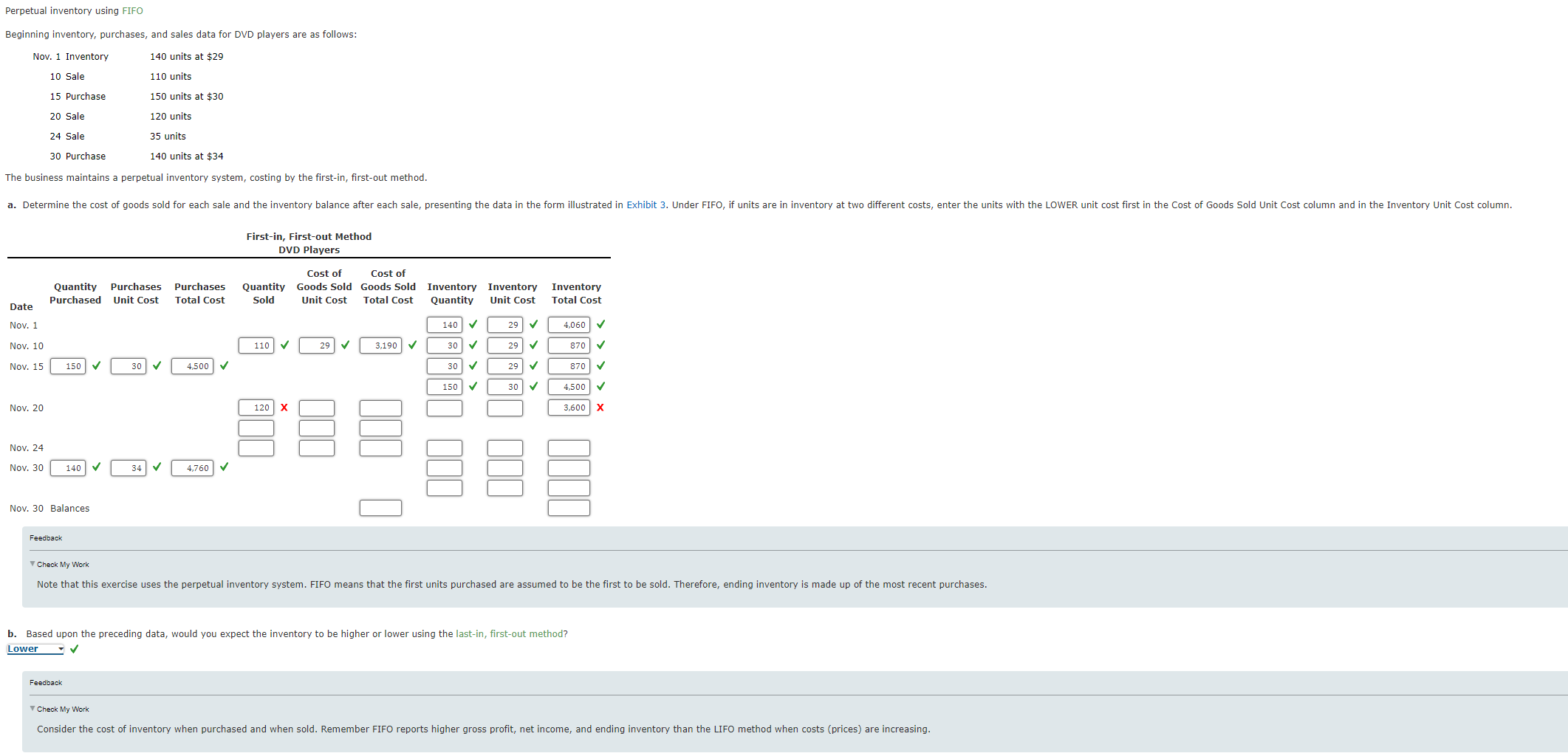 Perpetual inventory using FIFO Beginning | StudyX