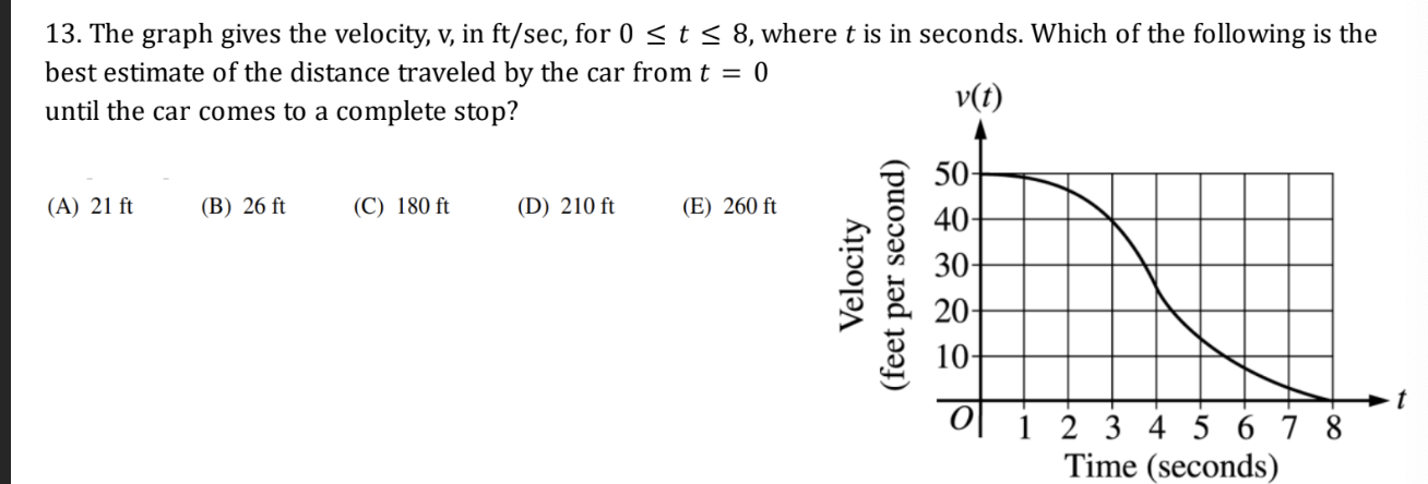 13 The graph gives the velocity v in ft / | StudyX
