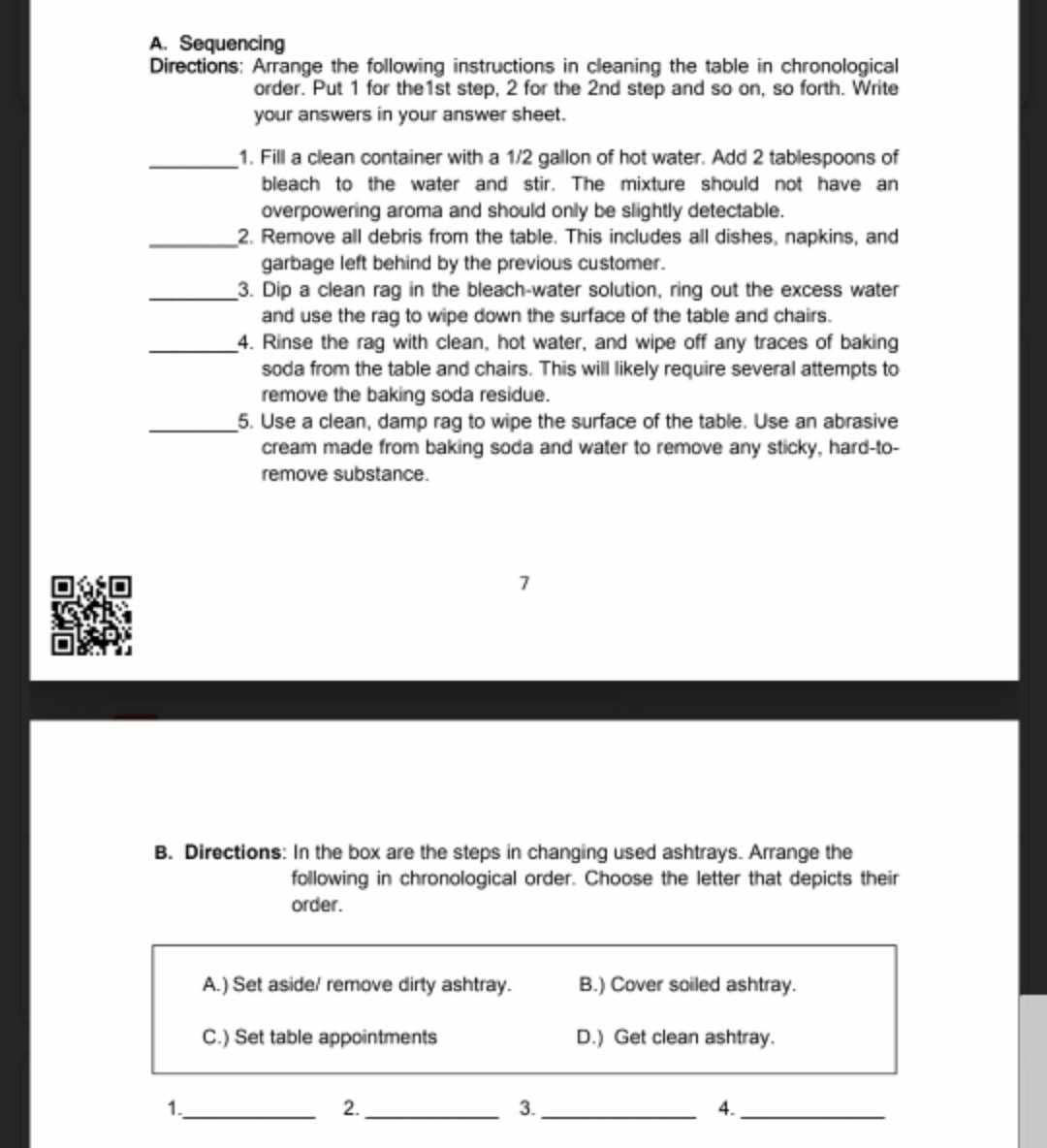 A Sequencing Directions Arrange the | StudyX