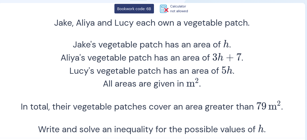 Bookwork code 6 B Calculator not allowed | StudyX