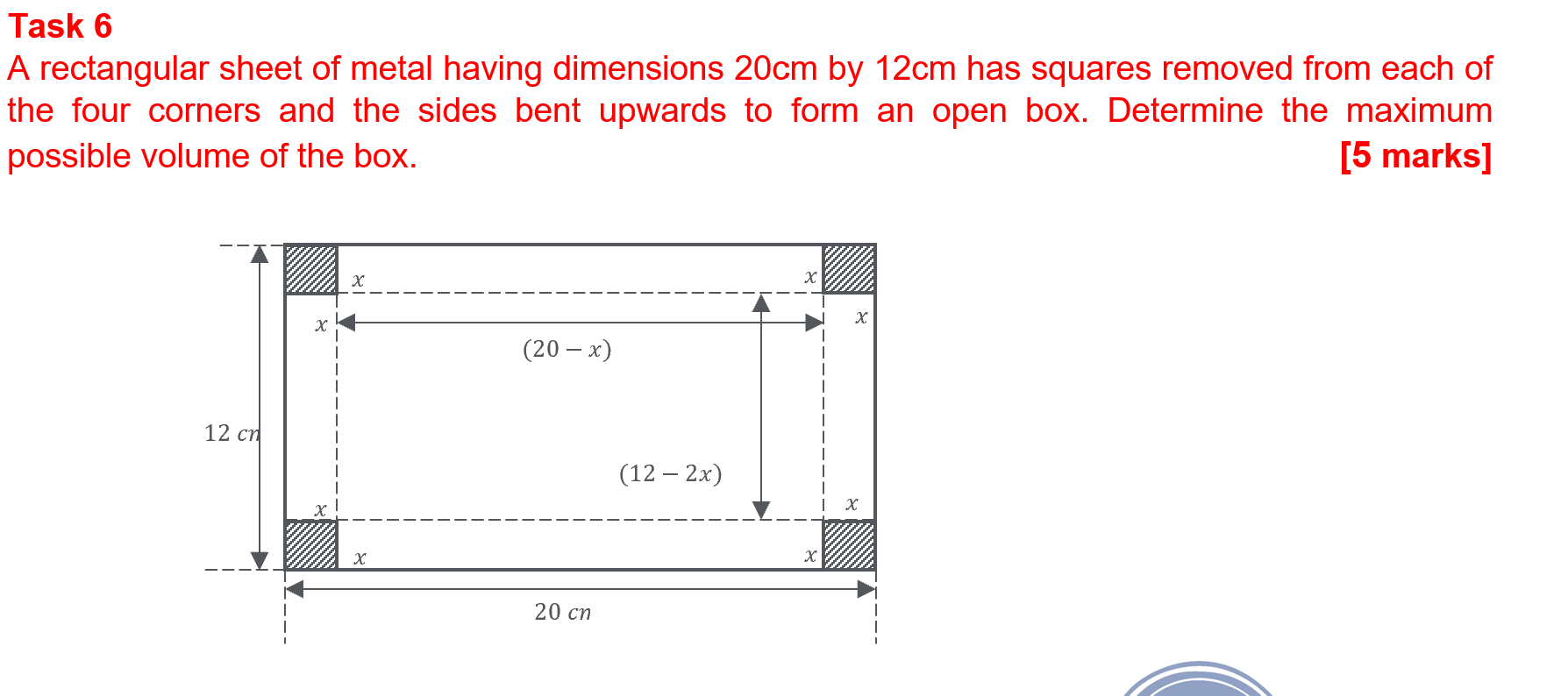 Task 6 A rectangular sheet of metal having | StudyX