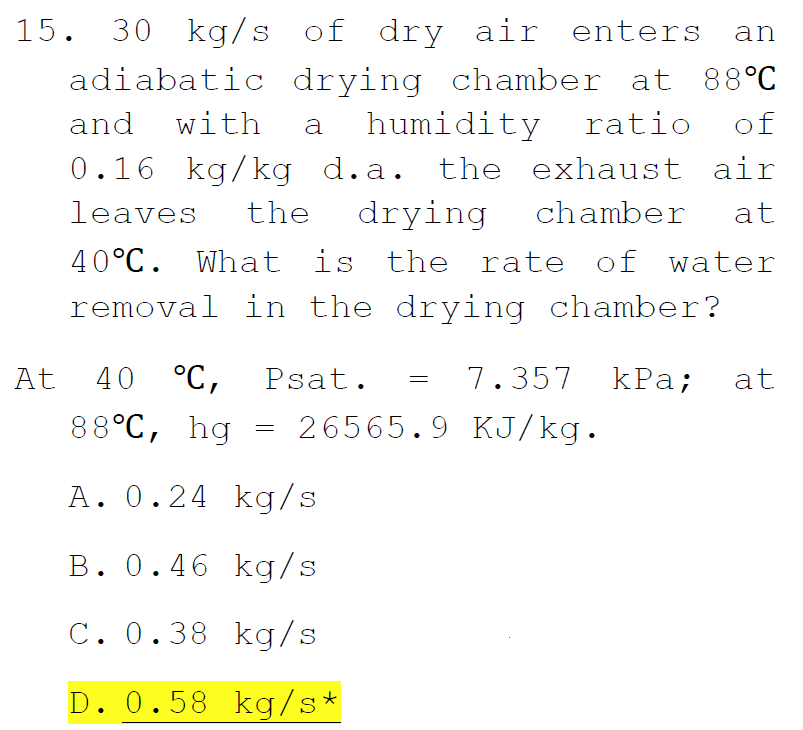 15 30 kg / s of dry air enters an adiabatic | StudyX