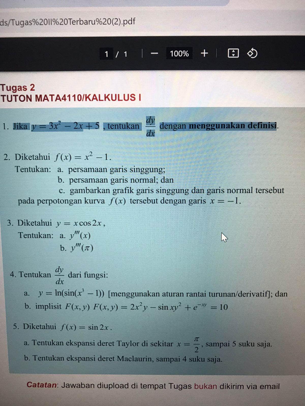 ds/Tugas 20 20 Terbaru20(2)pdf 1 / 1 100 | StudyX