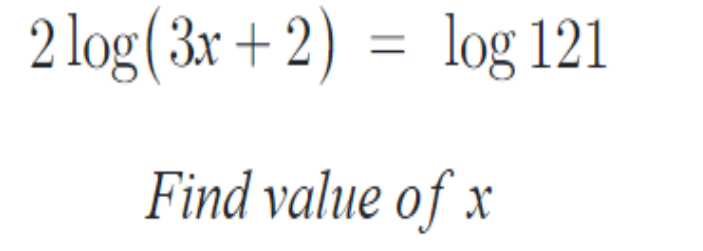 2 log 3 x 2 log 121 Find value of x | StudyX