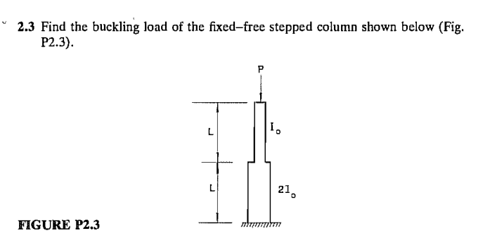 23 Find the buckling load of the fixed free | StudyX