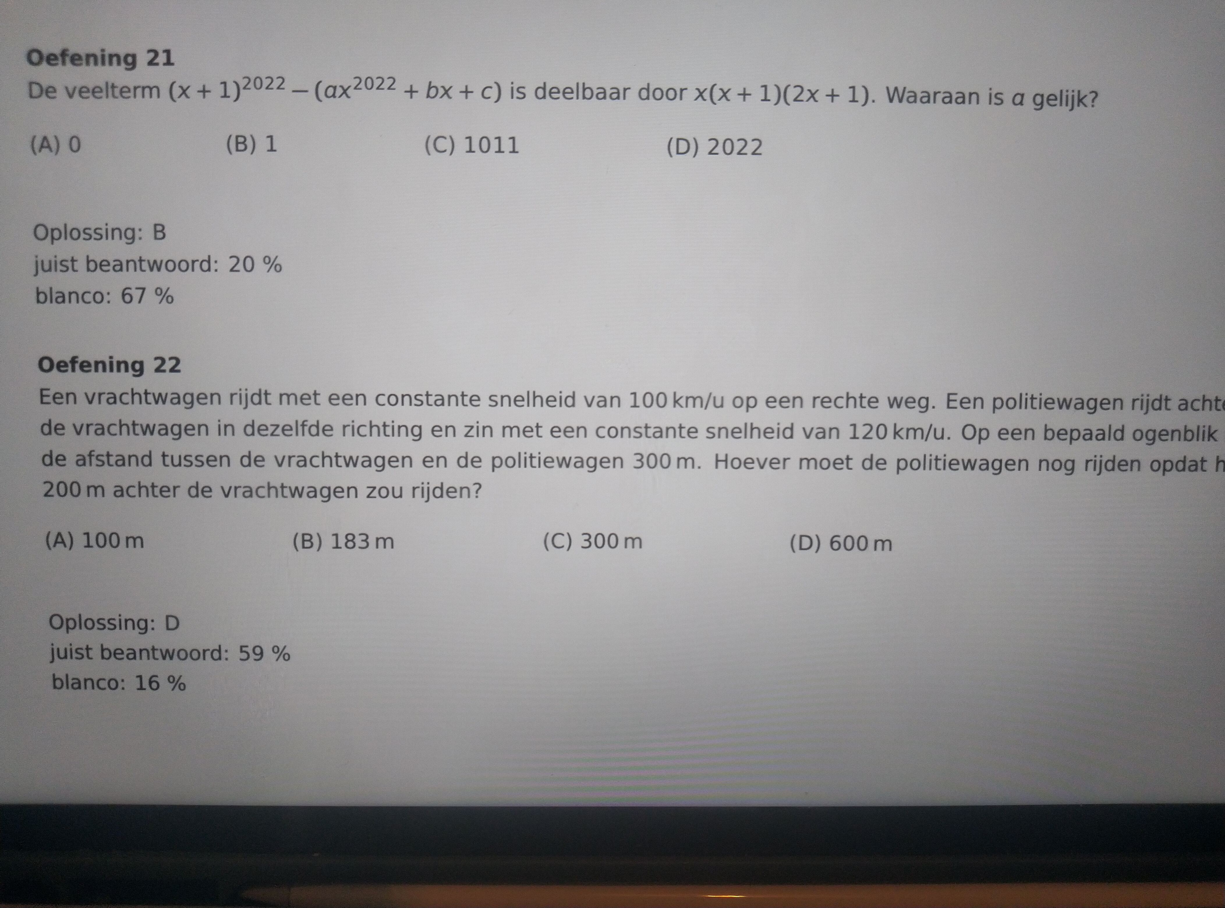 Oefening 21 De veelterm (x+1)2022- ft(a | StudyX
