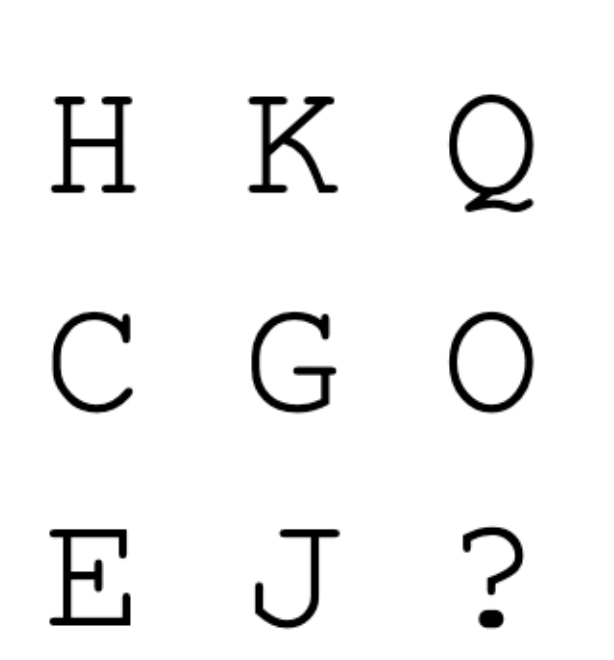 What letter completes the pattern lllH K | StudyX