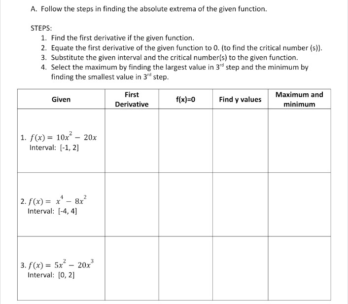 A Follow the steps in finding the absolute | StudyX