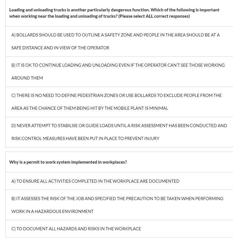 Loading and unloading trucks is another | StudyX