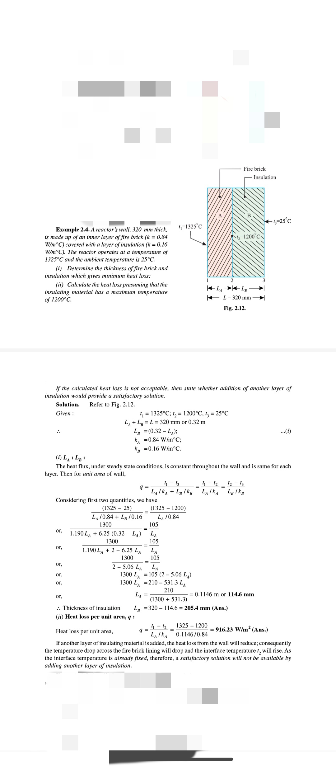 Example 24 A reactors wall 320 mm | StudyX