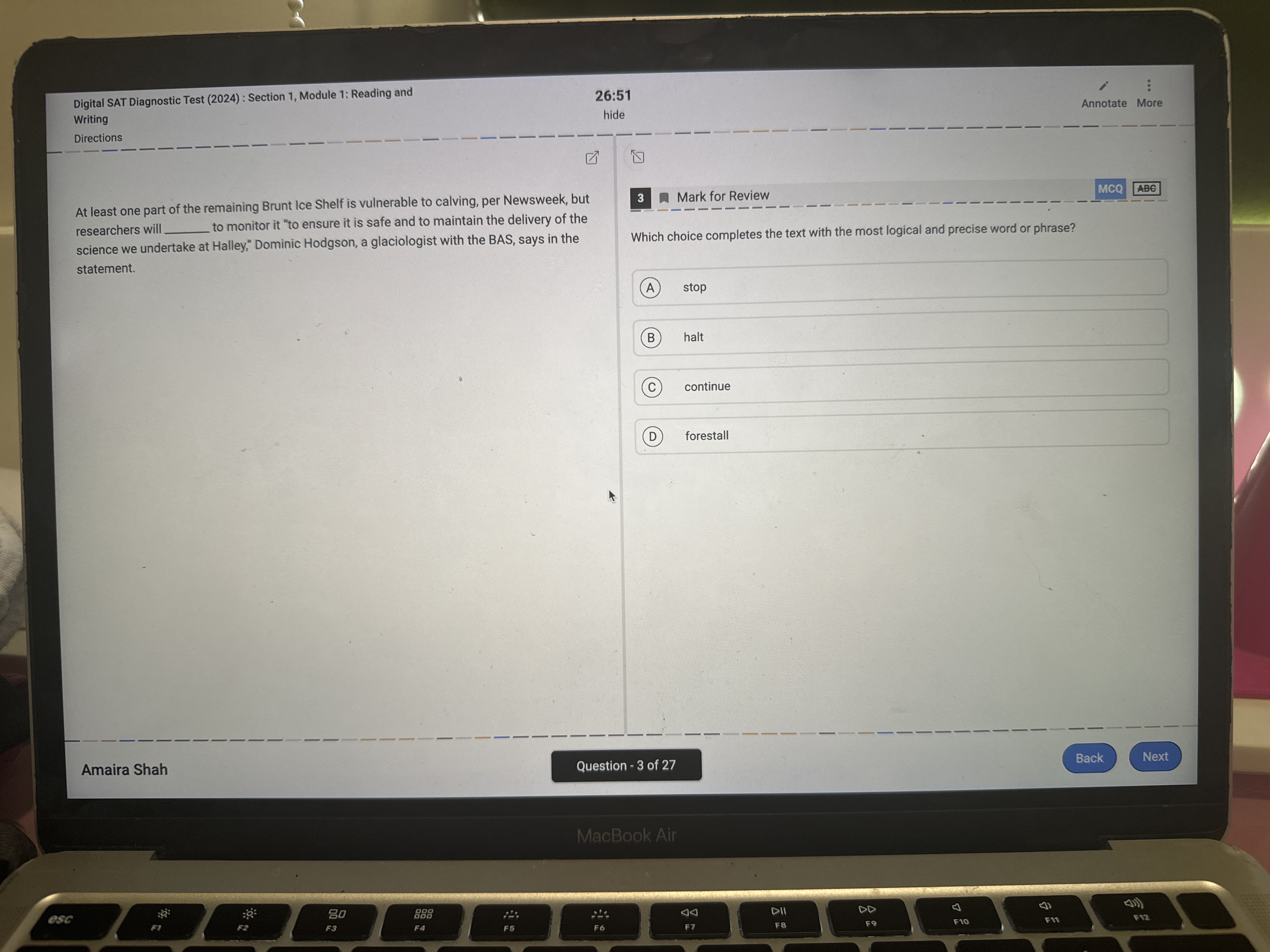 Digital SAT Diagnostic Test (2024) Section | StudyX